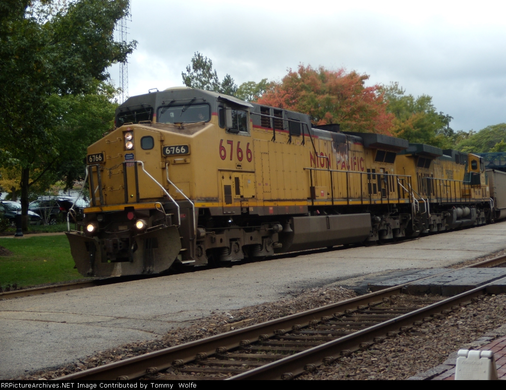 UP 6766 leads a loaded coal